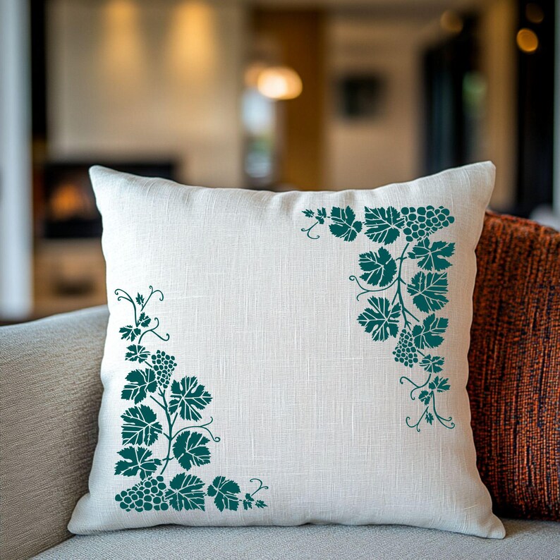 Grapevine Corner Grapes Vector Line Cutting File for Vinyl, Laser ...