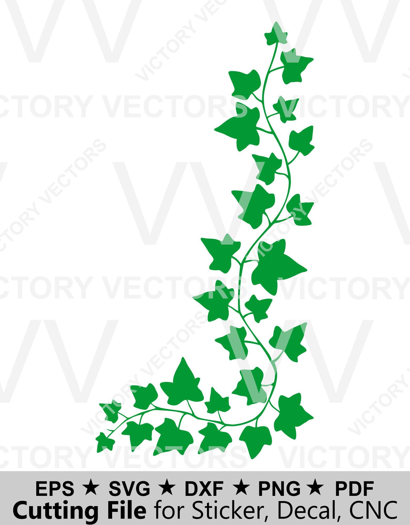 Ivy Corner Border Trailing Vector Line Cutting File Vinyl and Laser ...