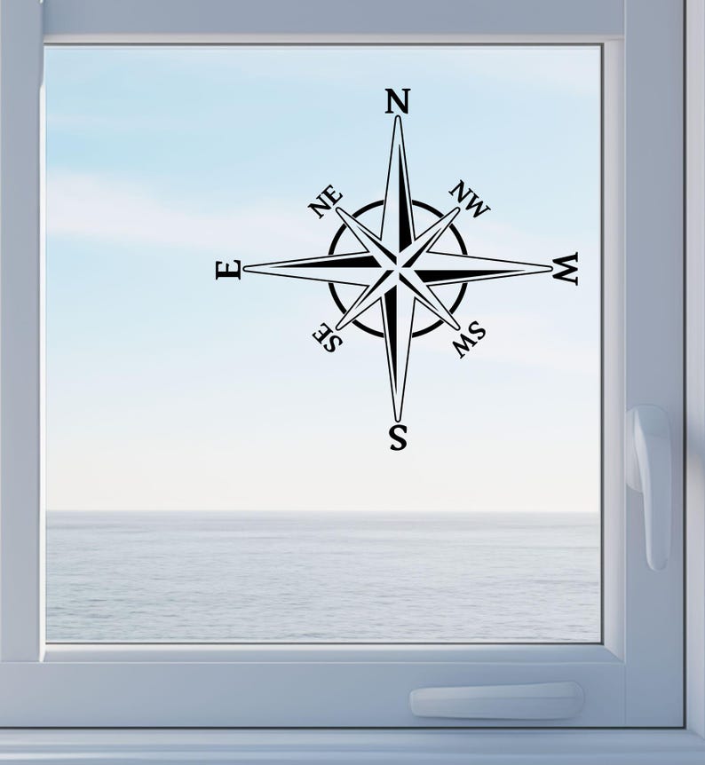 Simple Compass Rose Nautical Vector Line Cutting File, Vinyl and Laser ...