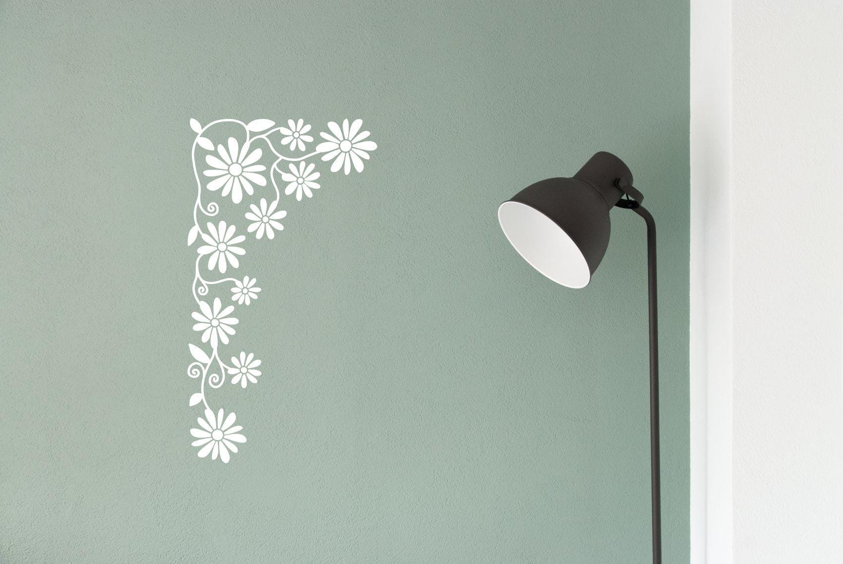 Simple Dainty Daisy Flower Corner Vector Line File for Cutting Vinyl ...