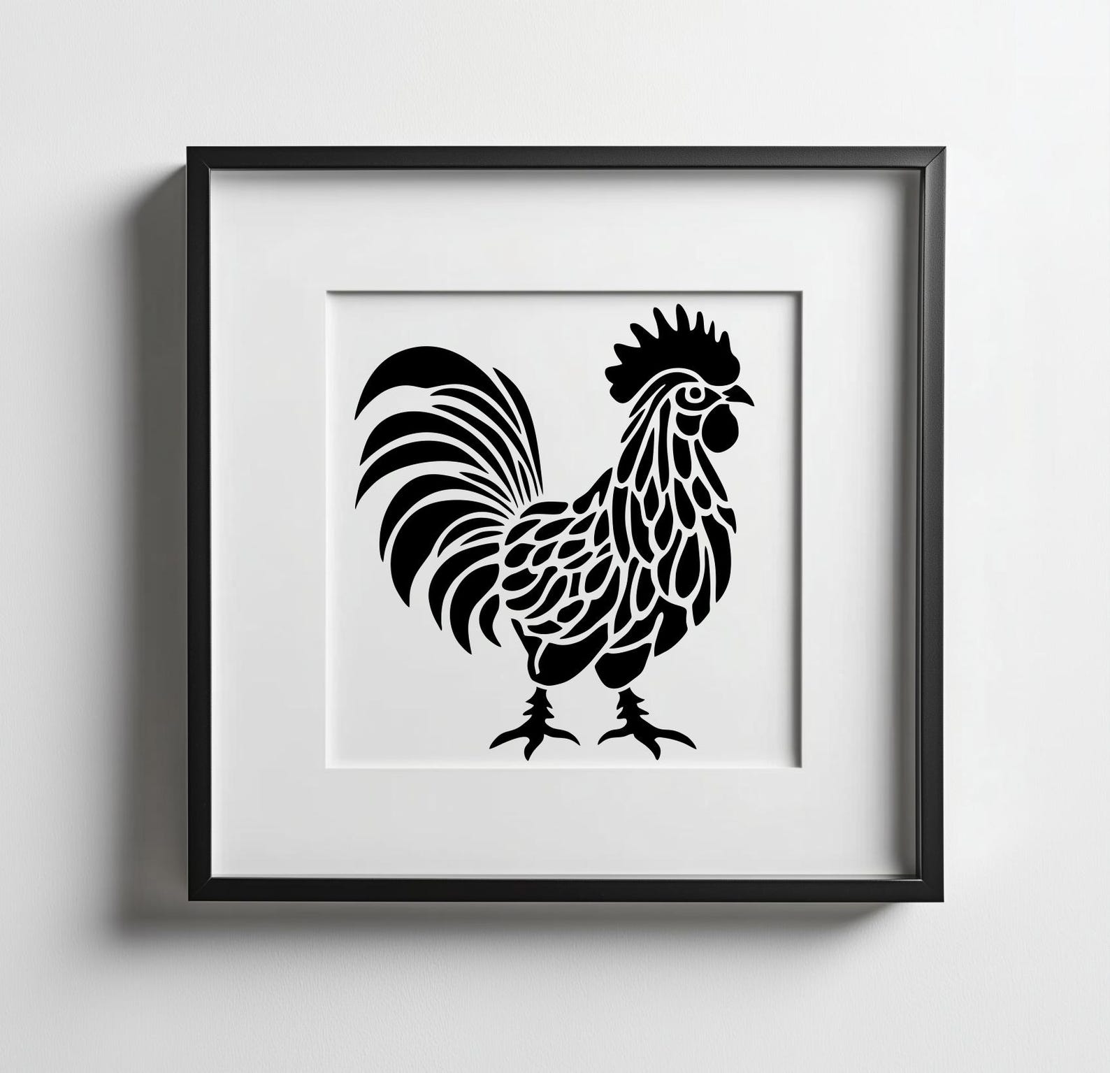 Rooster Cockerel Vector File, Stencil Ready, for Cutting, Vinyl, Laser ...