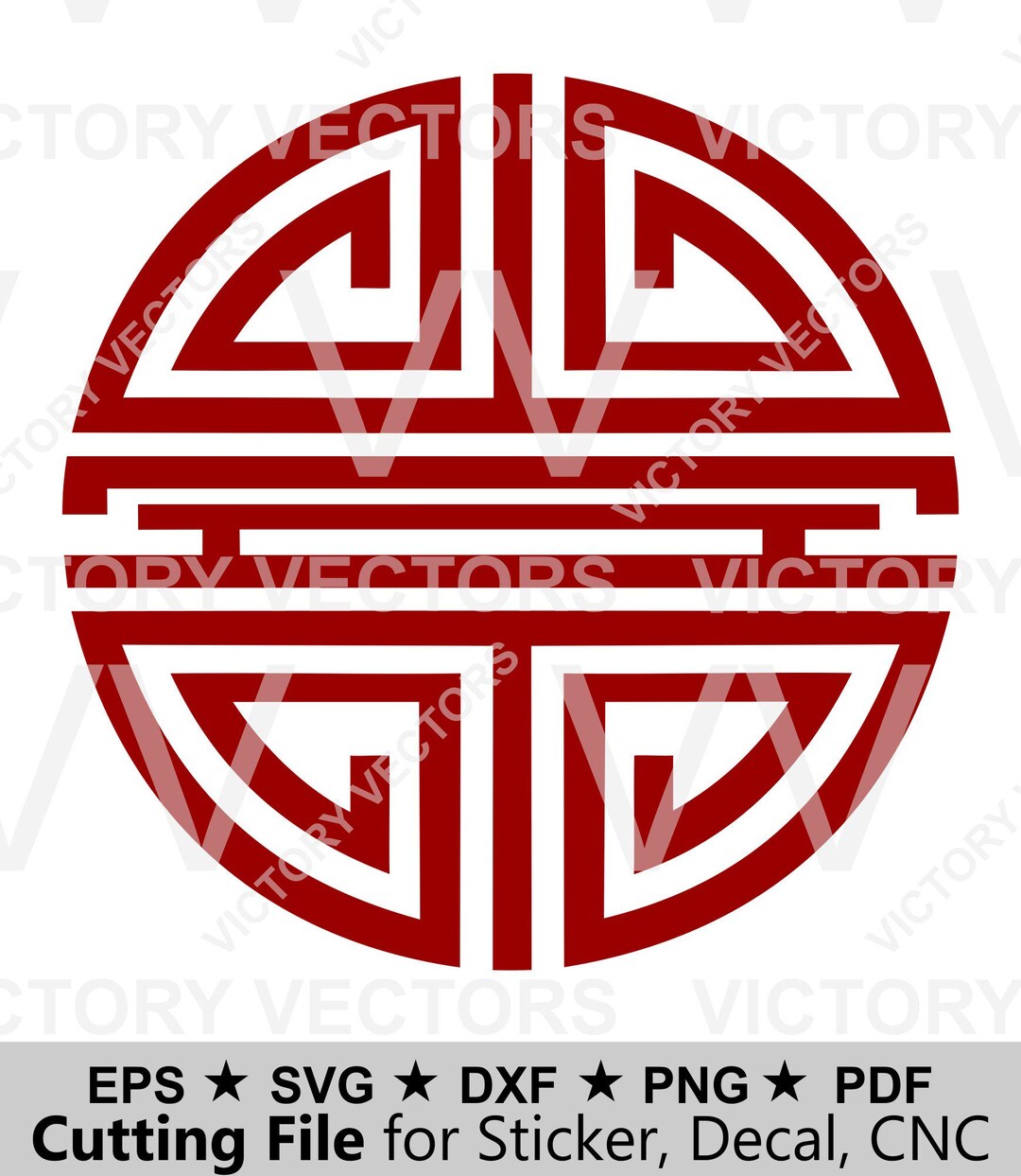 Shou Longevity Chinese Symbol Long Life Vector Line Cutting File Vinyl ...