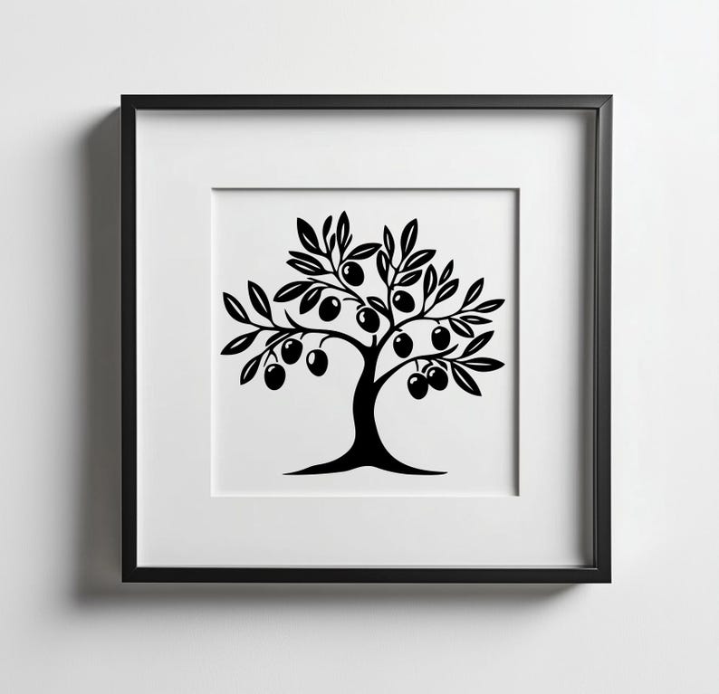 Olive Fruit Tree Vector File for Cutting, Vinyl, Laser, SVG, Cricut ...