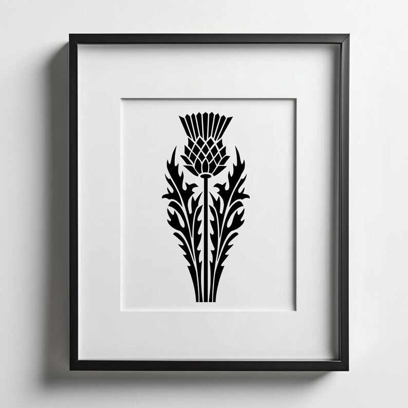 Scottish Thistle Motif Emblem Vector File for Cutting, Vinyl, Laser ...