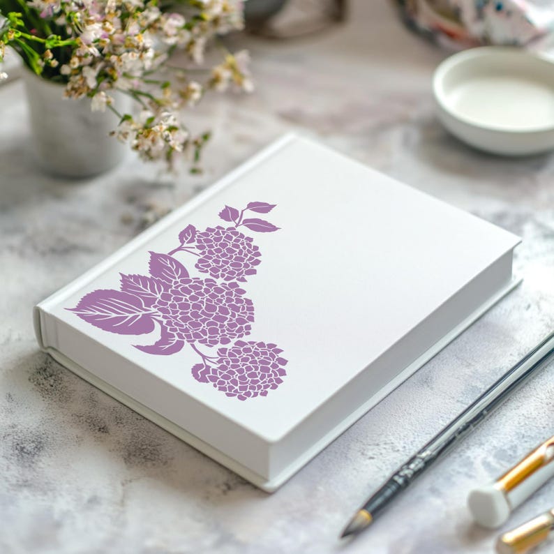 Hydrangea Corner Flower Heads Vector File for Cutting, Vinyl, Laser ...