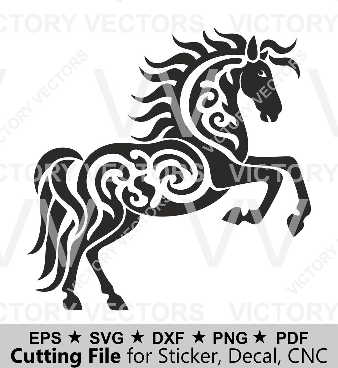 Celtic Knot Horse Pony Tribal Animal Vector Line Cutting File, Vinyl ...