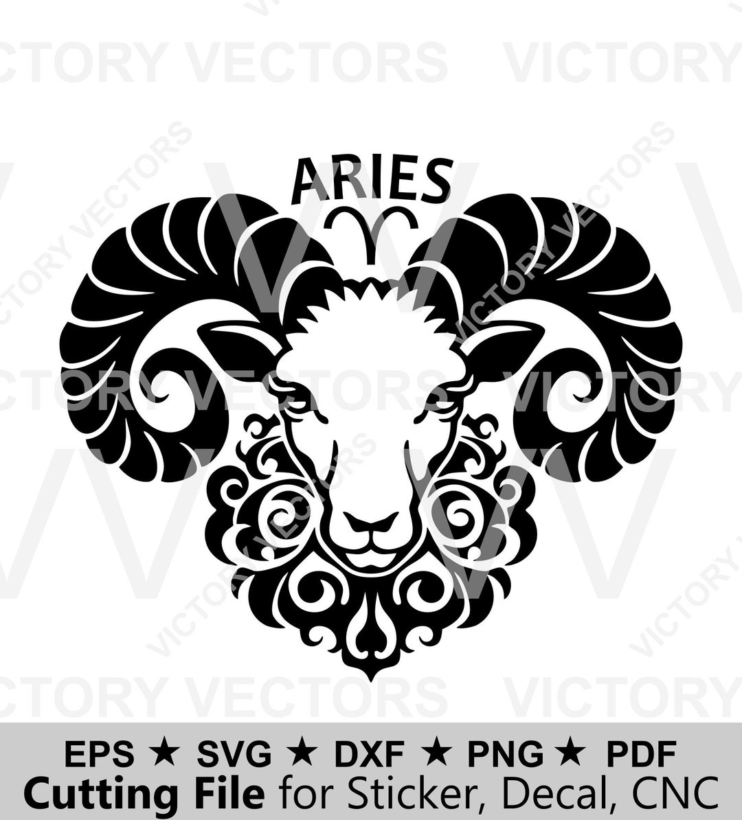 Aries Ram Zodiac Star Sign Vector Line Cutting File for Vinyl, Laser ...