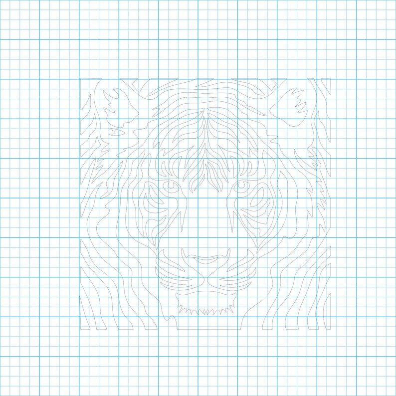 Majestic Tiger Head Cutting File, Svg Dxf Png Eps Pdf for Cricut, Laser ...
