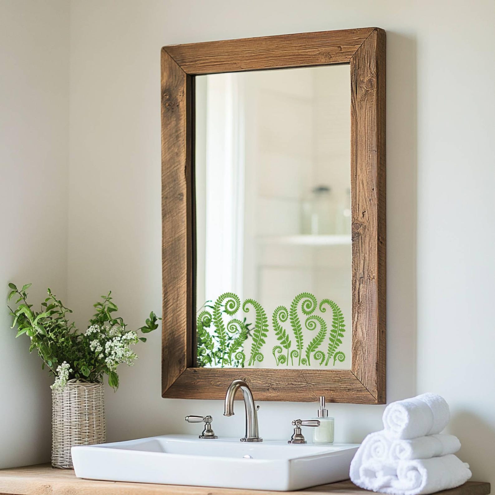 Fiddlehead Ostrich Fern Shoots Botanical Border Vector File for Cut ...