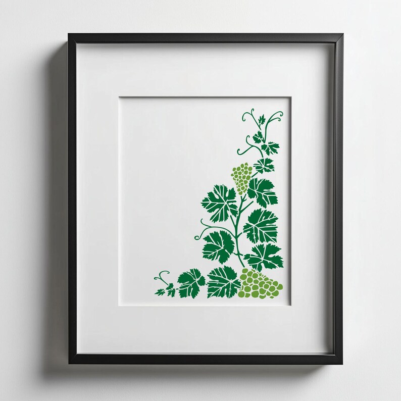 Grapevine Corner Grapes Vector Line Cutting File for Vinyl, Laser ...