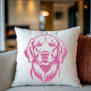 Golden Retriever Face Dog Head Vector Line File for Cutting, Vinyl ...