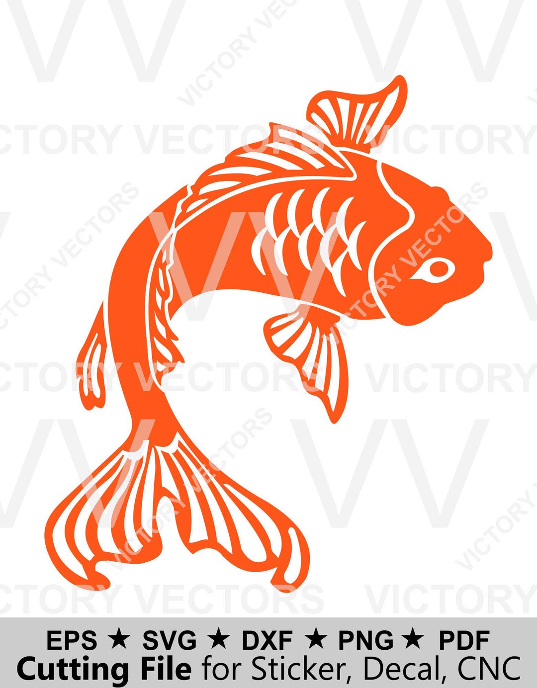 Japanese Koi Fish Carp Goldfish Pond Fish Vector Line Cutting File ...