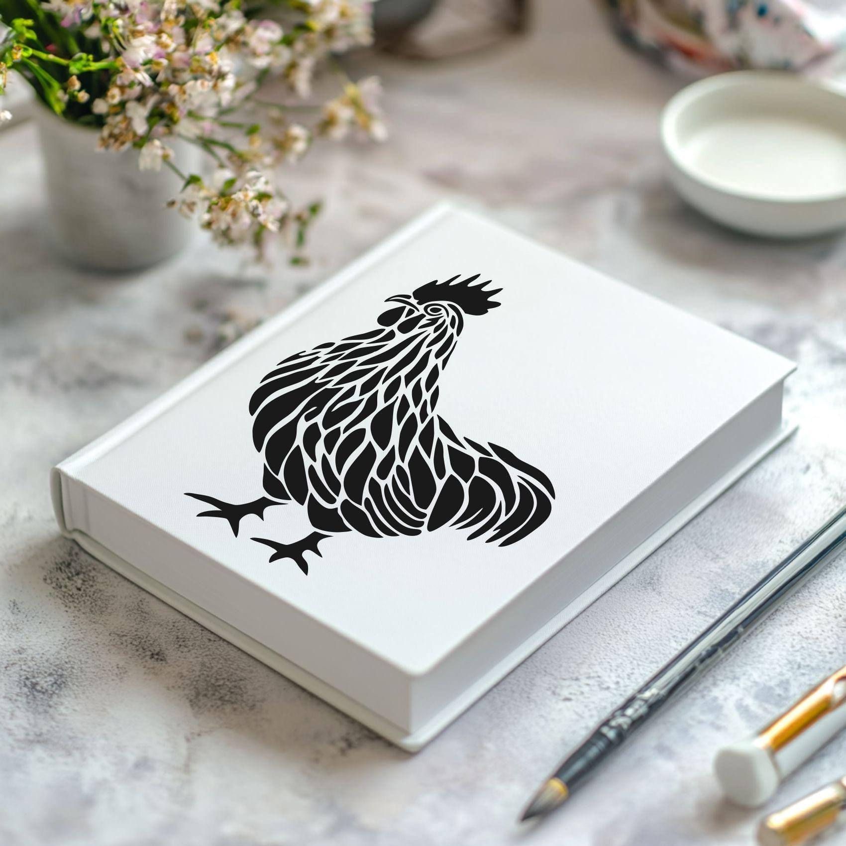 Chicken Hen Chook Vector Cutting File, Stencil Ready, for Vinyl, Laser ...