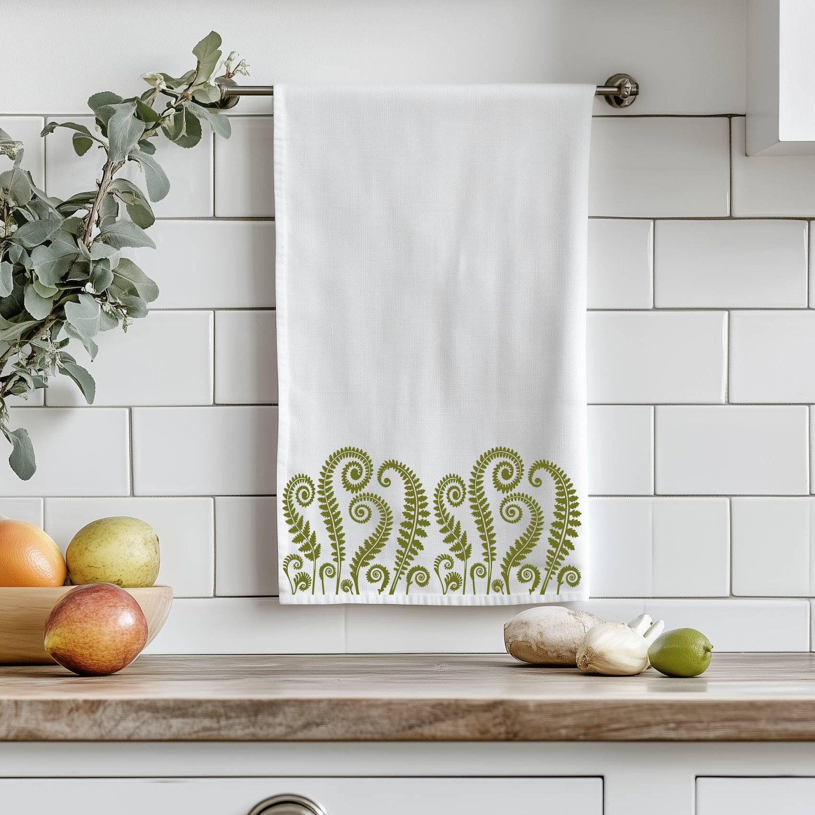 Fiddlehead Ostrich Fern Shoots Botanical Border Vector File for Cut ...