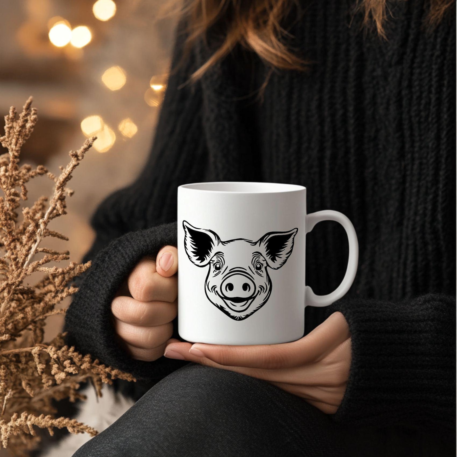 Pig Hog Porky Face Vector Line Cutting File for Vinyl, Laser, Cricut ...