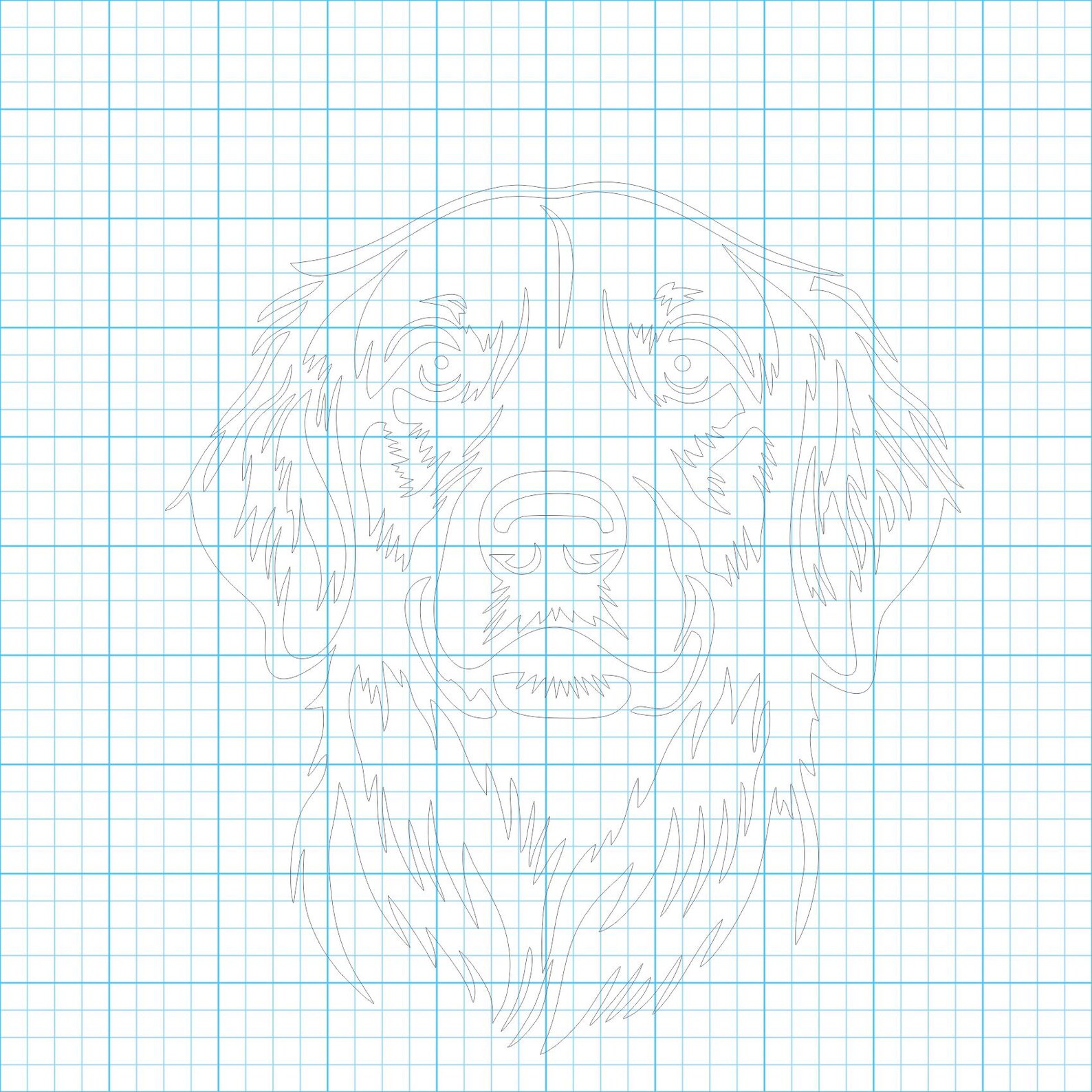 Golden Retriever Face Dog Head Vector Line File for Cutting, Vinyl ...