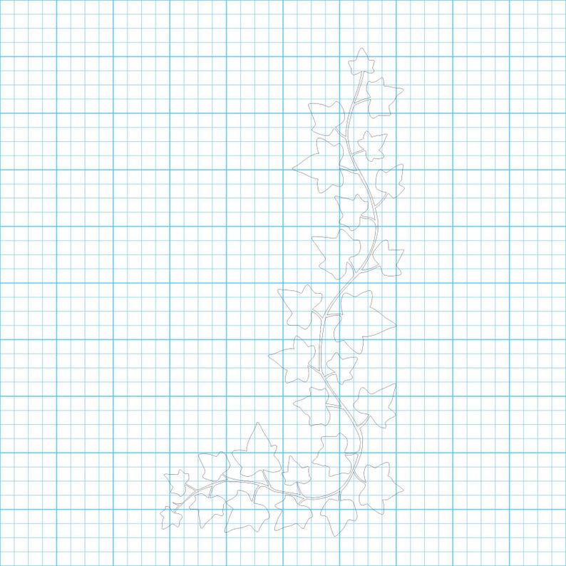 Ivy Corner Border Trailing Vector Line Cutting File Vinyl and Laser ...