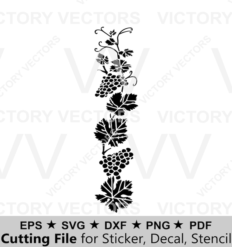 Grapevine Border Grapes Vector Line Cutting File Svg Dxf, Pdf, Eps, Png ...