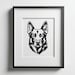 German Shepherd Alsatian Face Dog Head Vector Line Cutting File, Vinyl ...