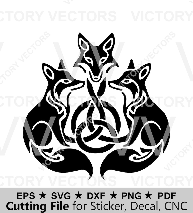 Entwined Fox Trio Endless Celtic Knot Vector File for Cut, Print, Vinyl ...
