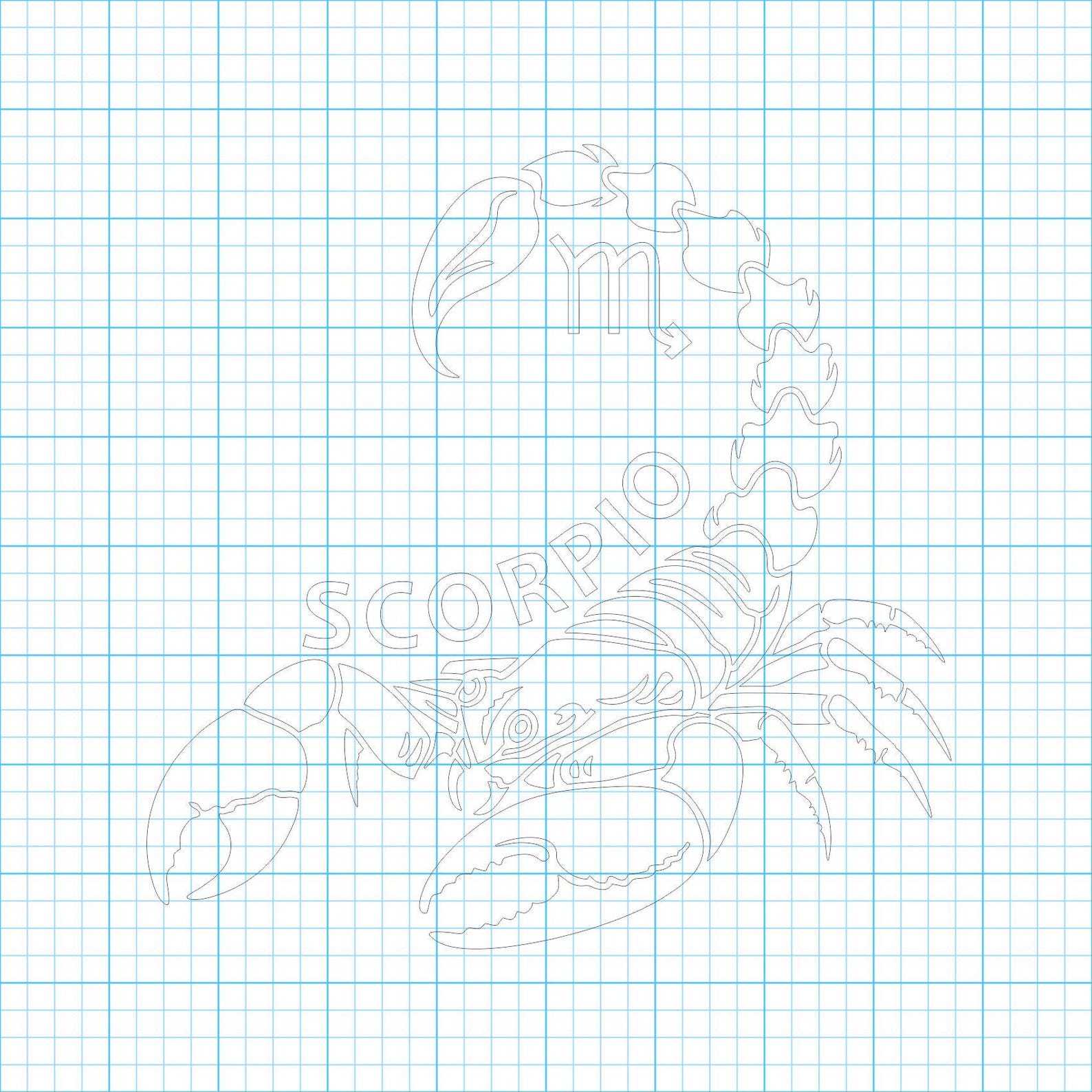 Scorpio Zodiac Star Sign Vector Line Cutting File for Vinyl, Laser Cricut, Silhouette, Print ...