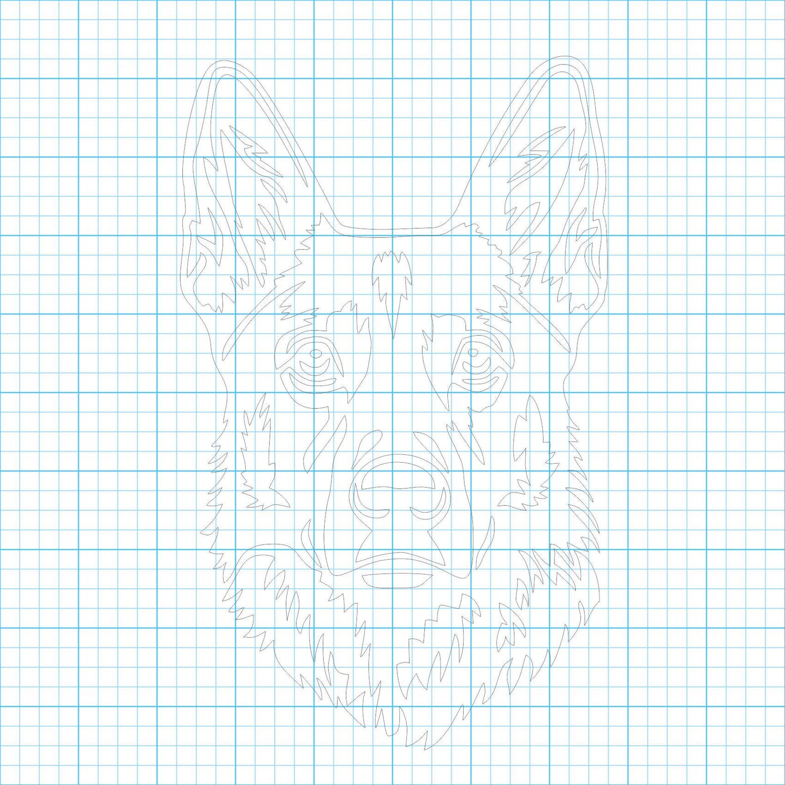 German Shepherd Alsatian Face Dog Head Vector Line Cutting File, Vinyl ...
