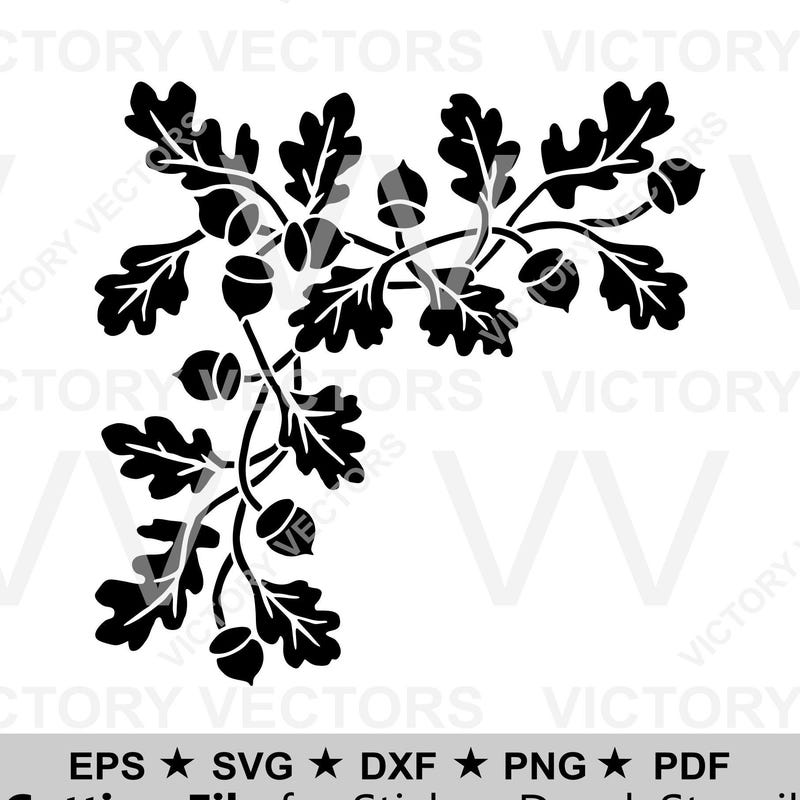 Oak Leaf Acorn Stencil - Etsy UK