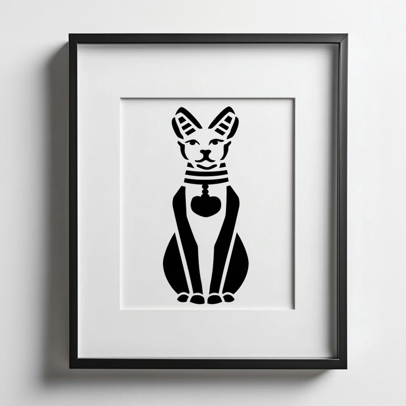 Ancient Egyptian Cat God Bastet Hieroglyphic Vector File for Cutting ...