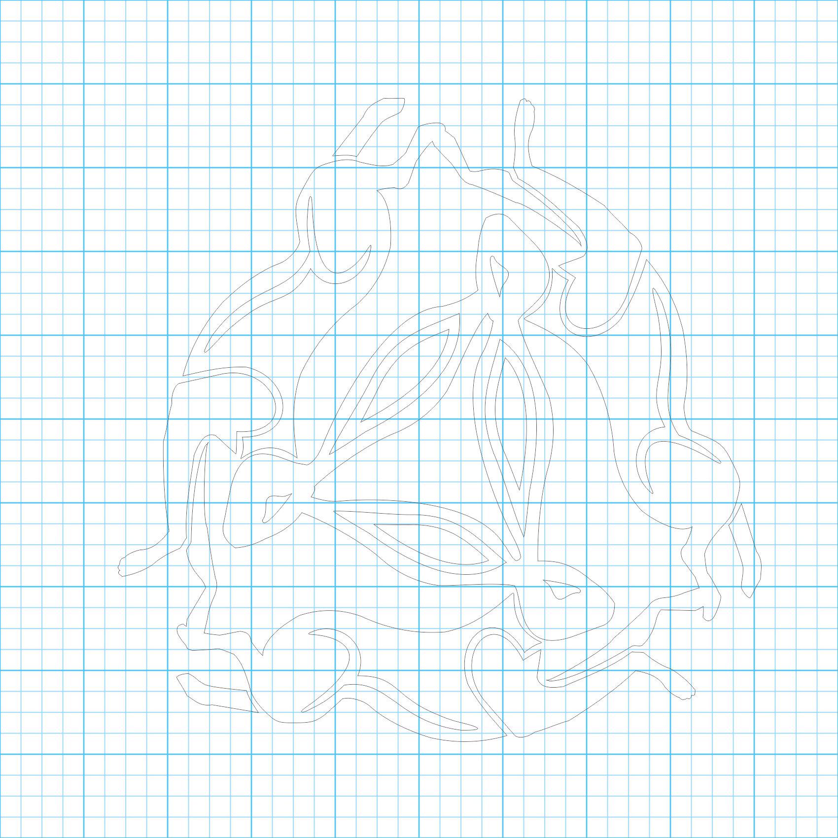 Celtic Hare Trio Pagan Trinity Moon Vector Line File for Cutting, Vinyl ...