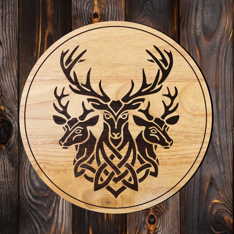 Celtic Stag Head Deer Antlers Knot Tribal Vector File for Cut, Print ...