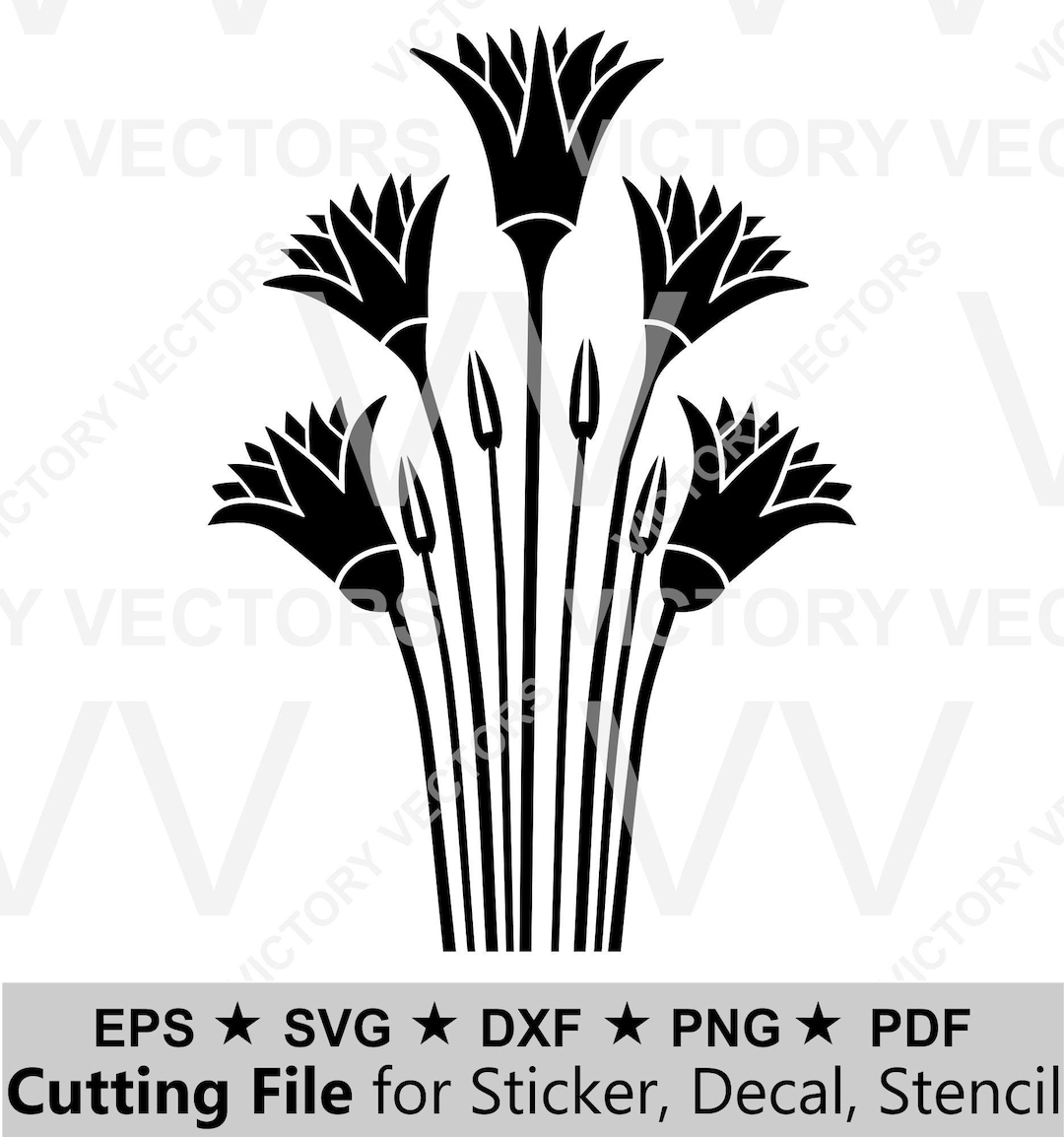 Ancient Egyptian Lotus Flower SVG | Sacred Lotus Vector | Hieroglyphic ...