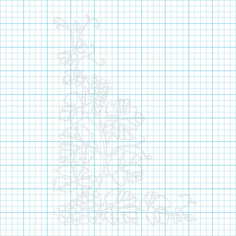 Grapevine Corner Grapes Vector Line Cutting File for Vinyl, Laser ...