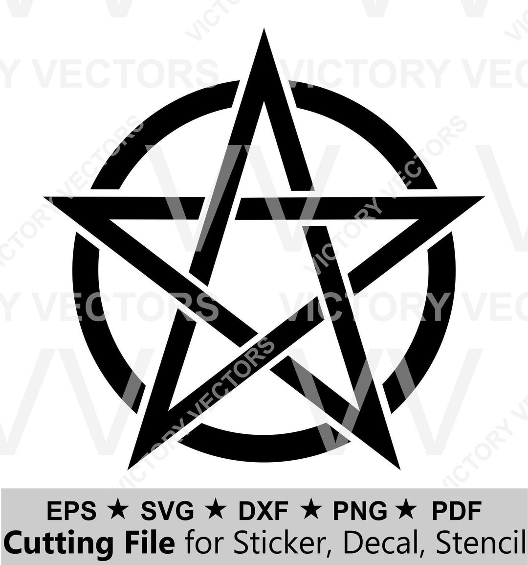 Pentagram Pentangle Pagan Wicca Vector File for Cutting, Vinyl, Laser ...