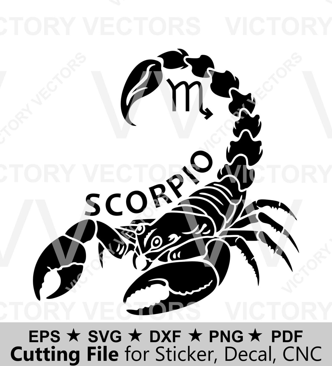 Scorpio Zodiac Star Sign Vector Line Cutting File for Vinyl, Laser Cricut, Silhouette, Print ...