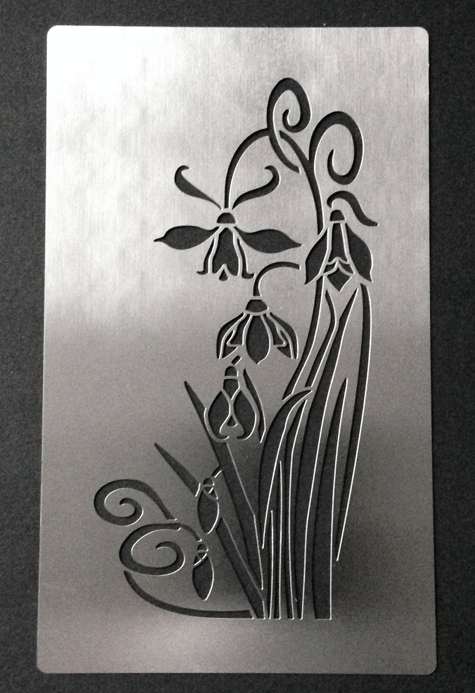 Pretty Snowdrop Corner Floral Stainless Steel Metal Stencil Template 10 ...