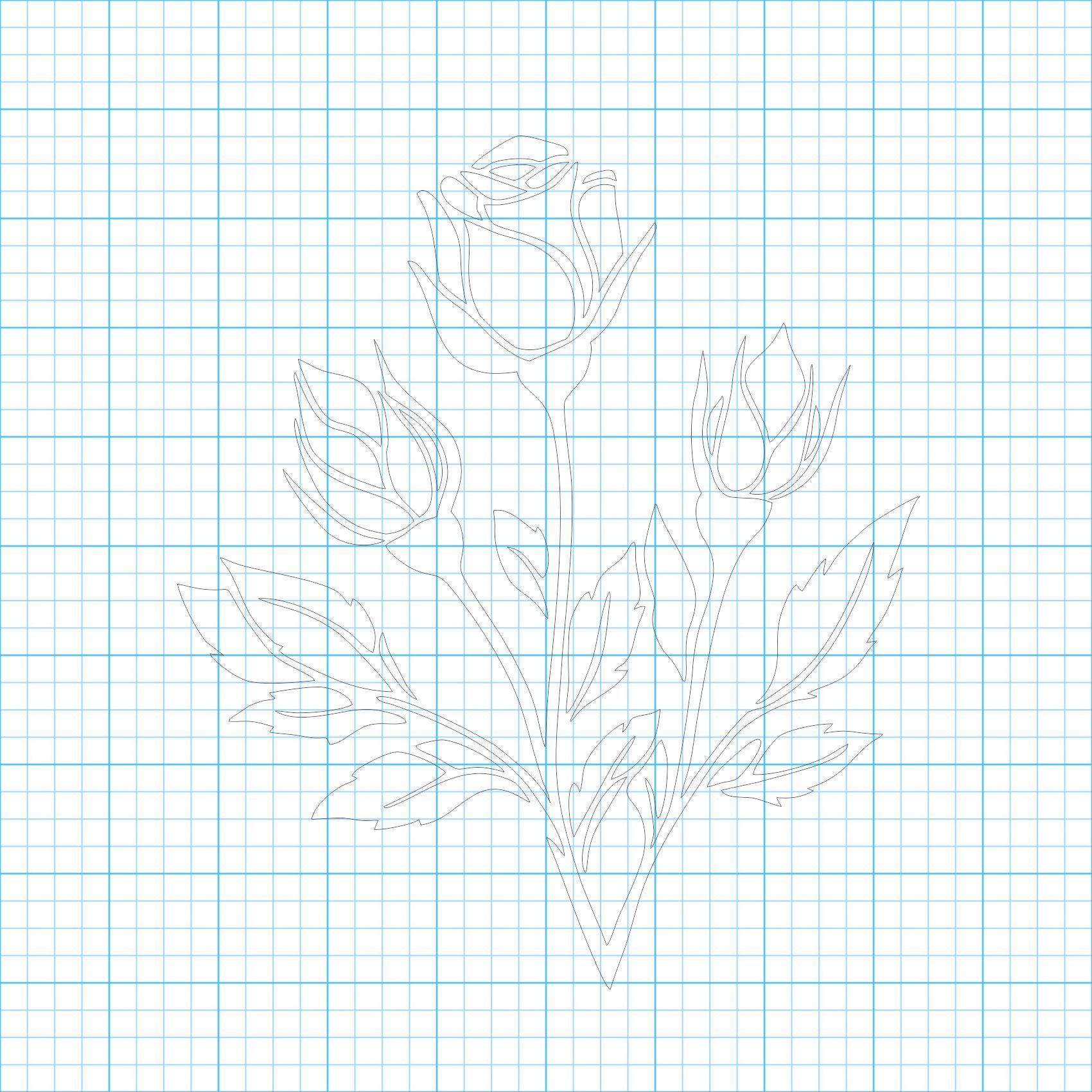 Rose Buds Flowers Vector Line Art Svg, Dxf Pdf Eps, Png, Cutting File ...