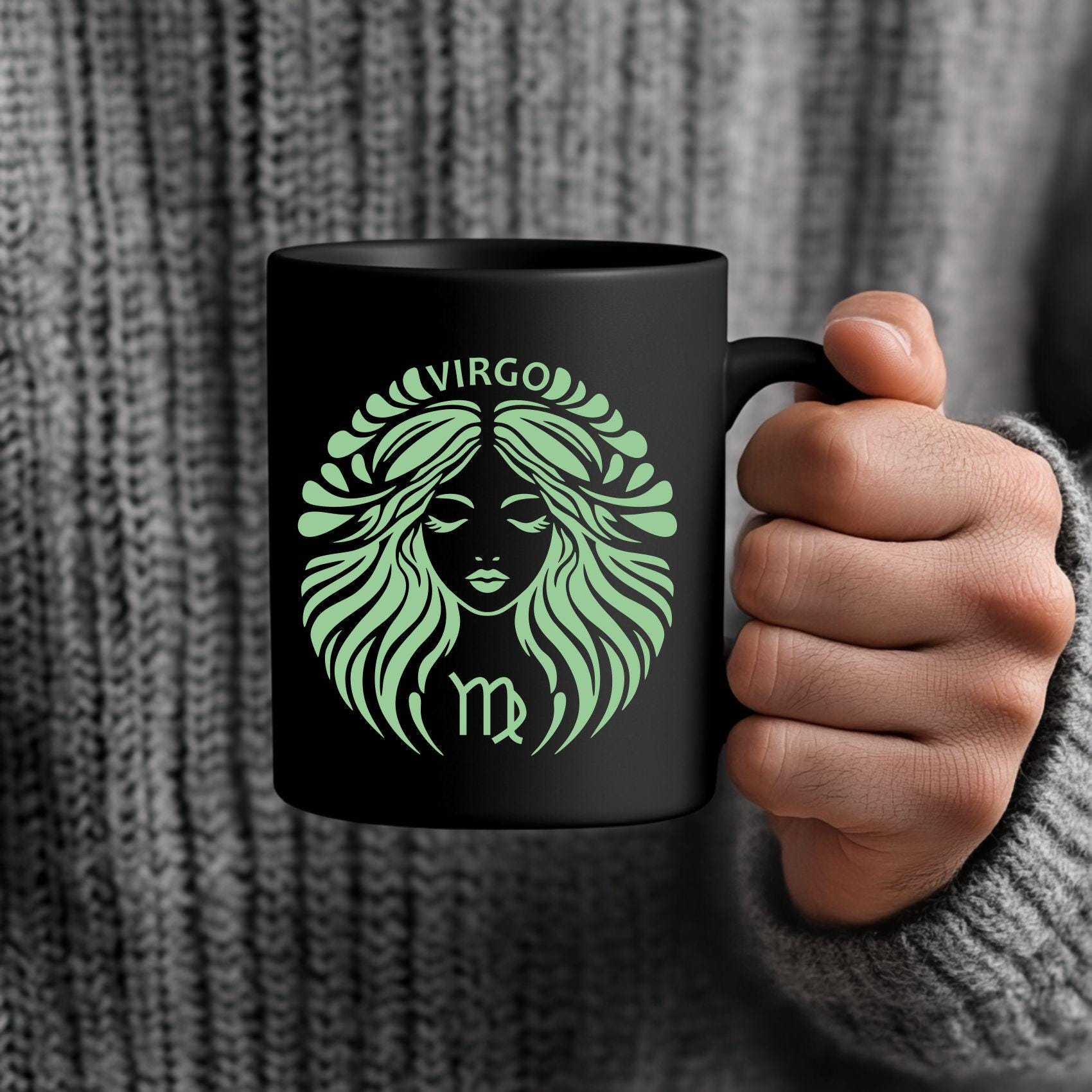 Virgo Maiden Zodiac Star Sign Vector Line Cutting File for Vinyl, Laser ...