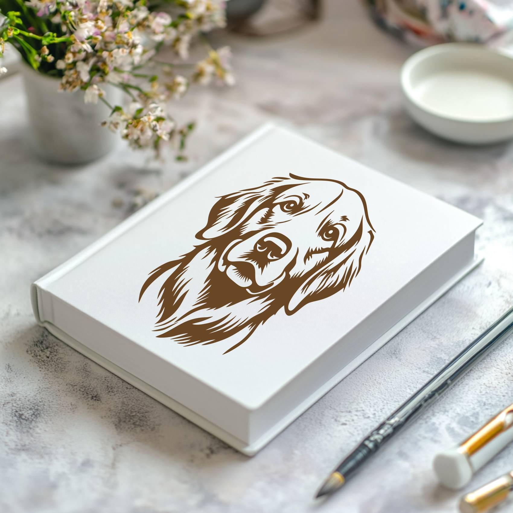 Golden Retriever Face Dog Head Vector Line File for Cutting, Vinyl ...