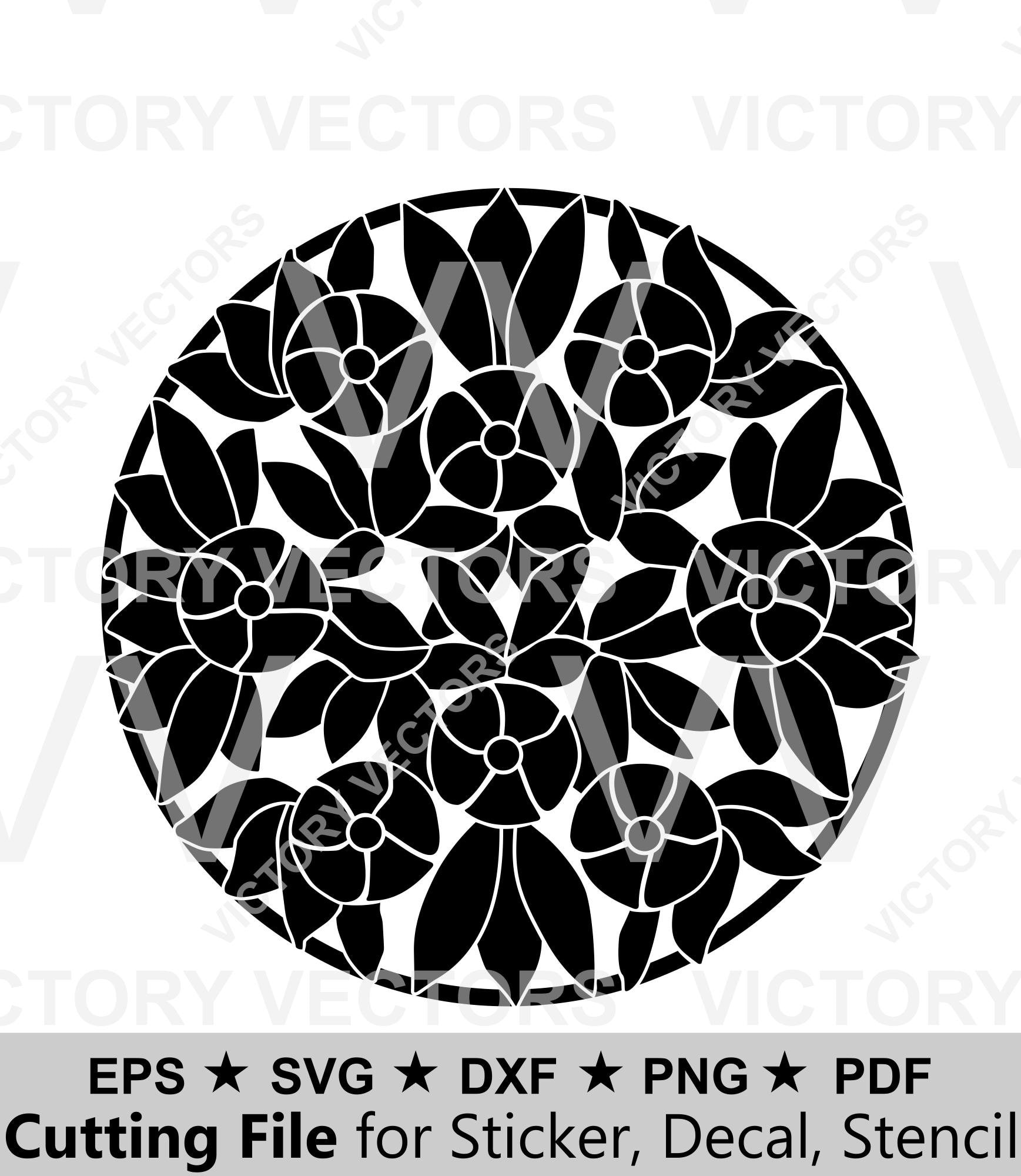 Flower Round Circle Vector File for Cutting, Vinyl, Laser Cricut ...