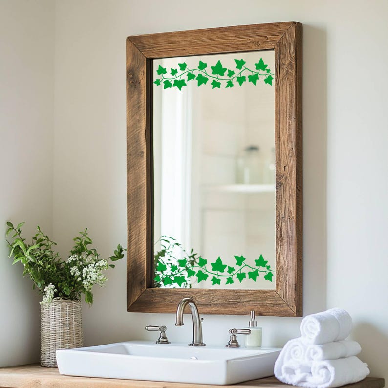 Climbing Ivy Border Trailing Vector Line Cutting File Vinyl and Laser ...