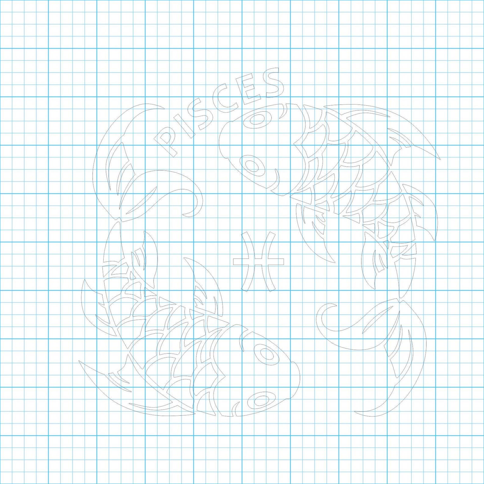 Pisces Two Fish Star Sign Vector File for Cutting, Vinyl, Laser, Cricut ...