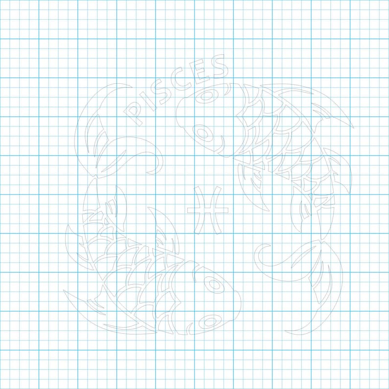 Pisces Two Fish Star Sign Vector File for Cutting, Vinyl, Laser, Cricut ...