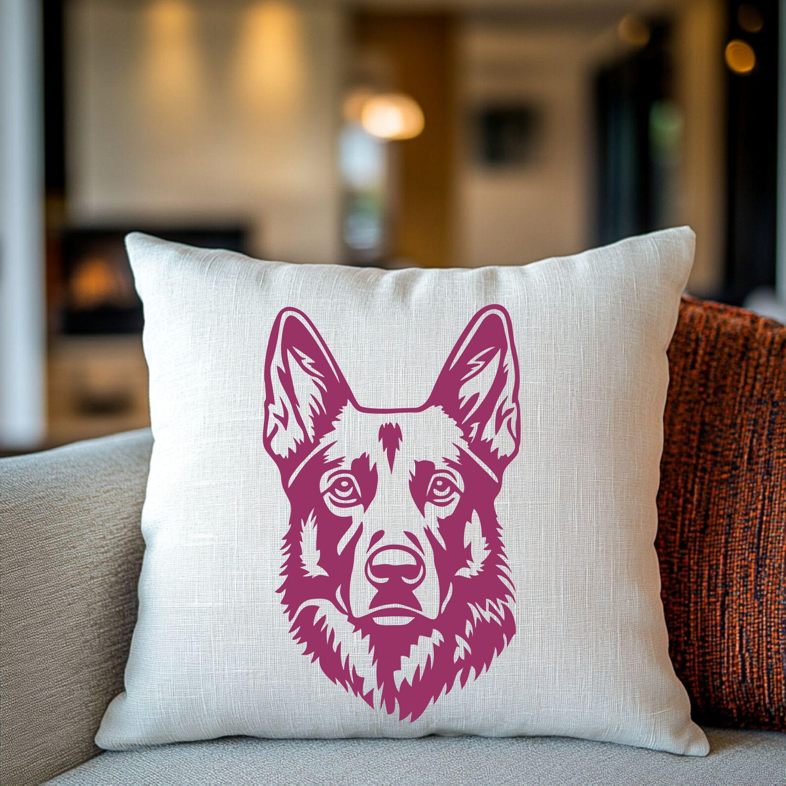 German Shepherd Alsatian Face Dog Head Vector Line Cutting File, Vinyl ...