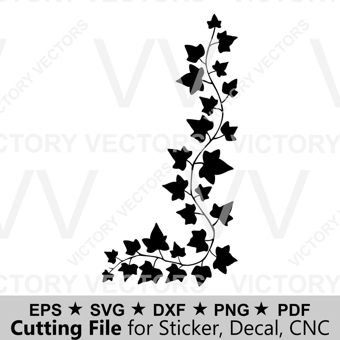 Trailing Ivy Corner Border Vector File for Cutting, Vinyl, Laser, SVG ...