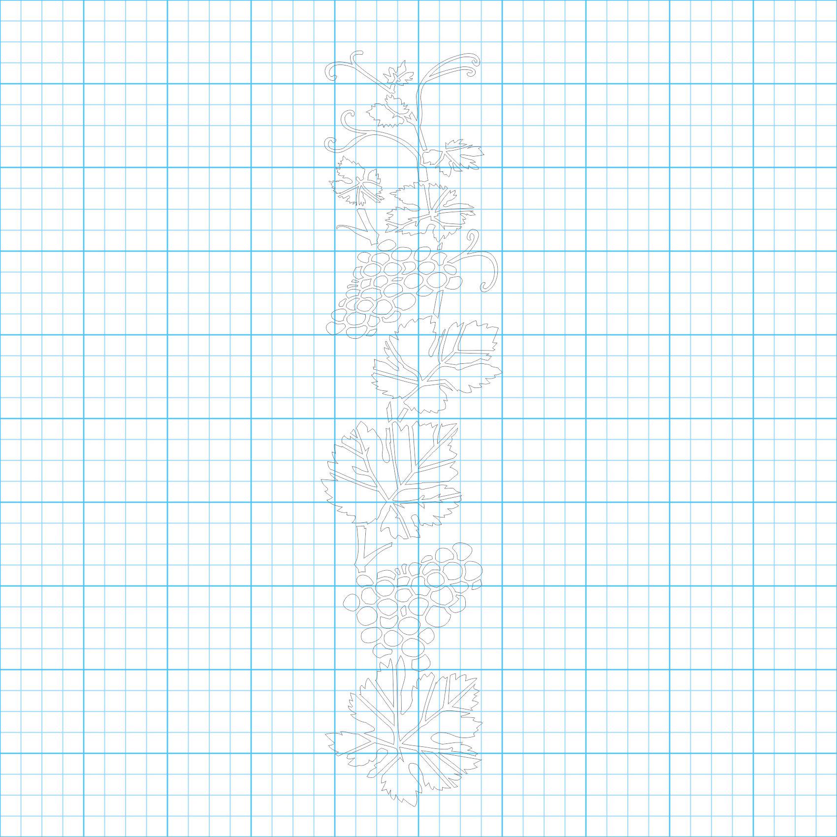 Grapevine Border Grapes Vector Line Cutting File Svg Dxf, Pdf, Eps, Png ...