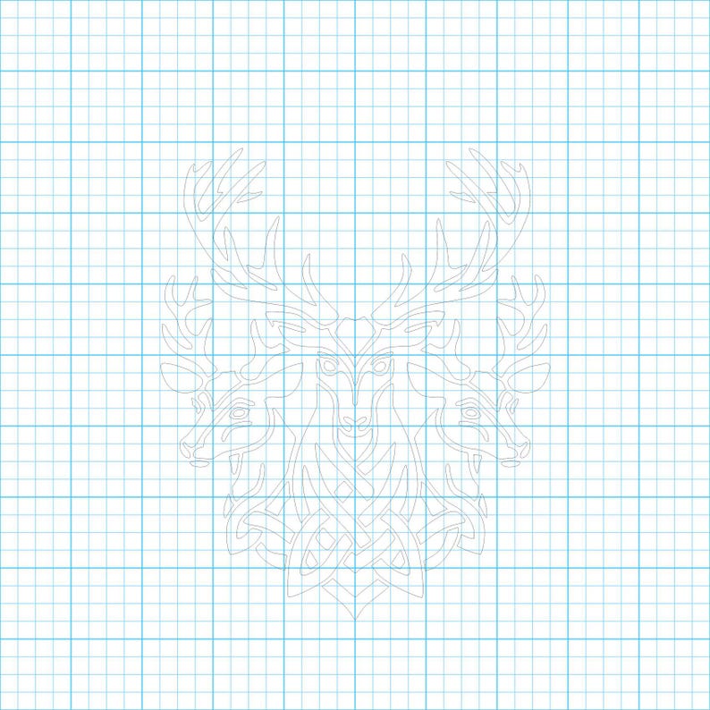 Celtic Stag Head Deer Antlers Knot Tribal Vector File for Cut, Print ...