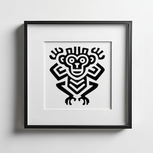 Aztec Style Monkey Mayan Tribal Ethnic Vector File for Cut, Print ...