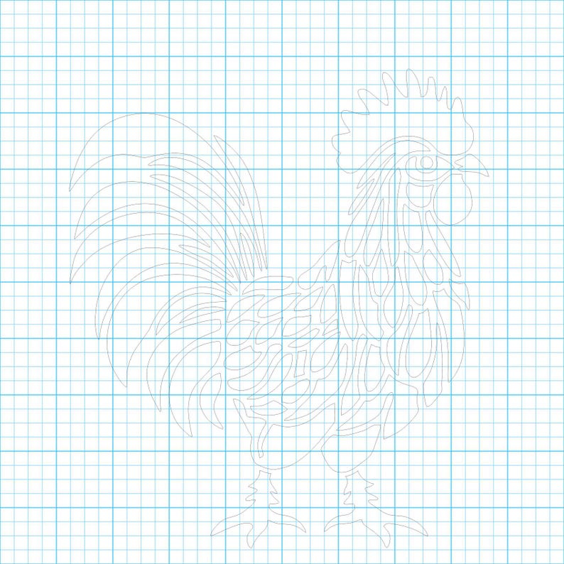 Rooster Cockerel Vector File, Stencil Ready, for Cutting, Vinyl, Laser ...