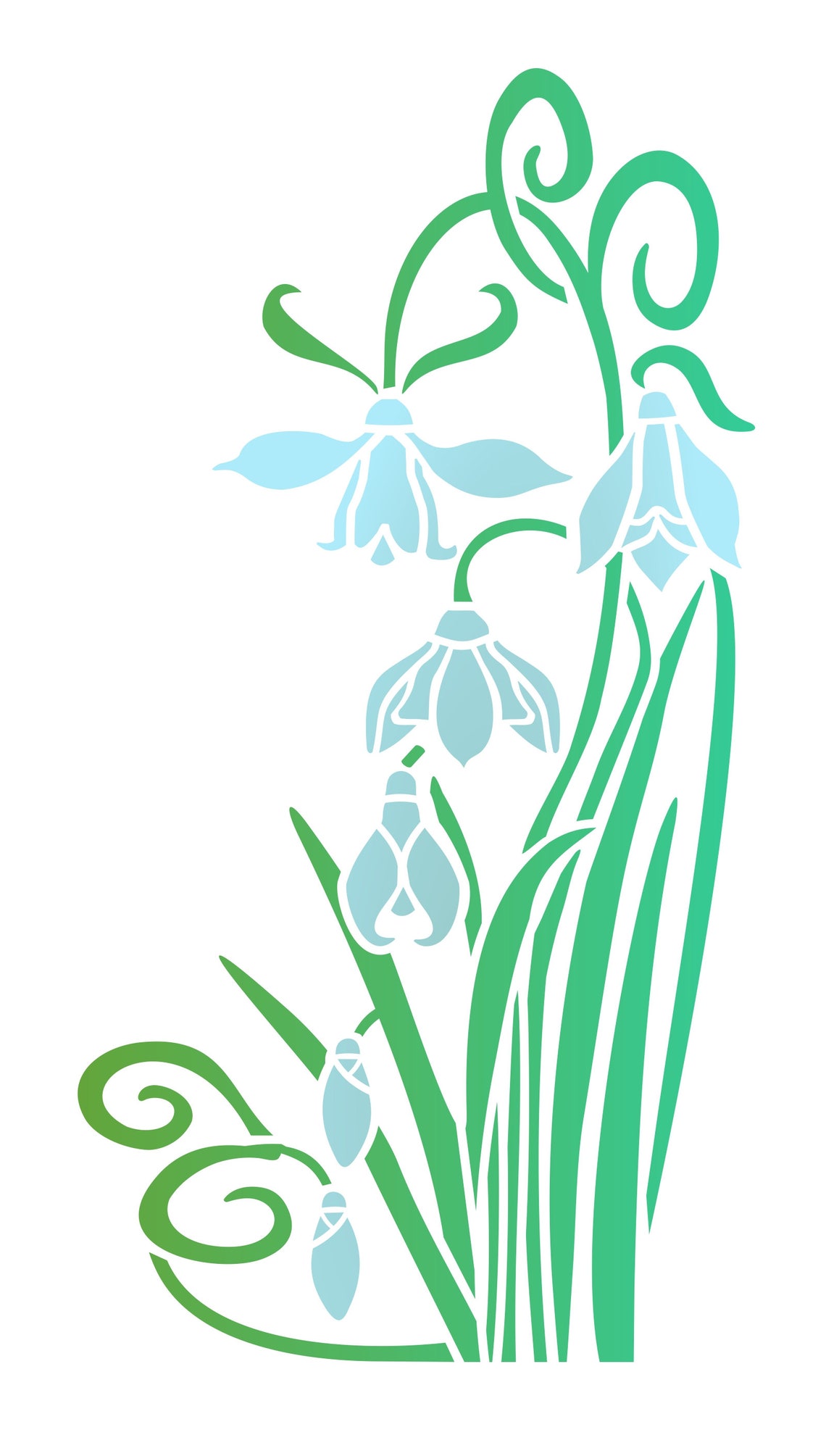 Pretty Snowdrop Corner Floral Stainless Steel Metal Stencil Template 10 ...