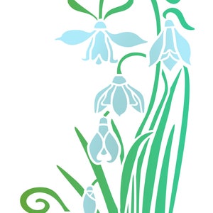 Pretty Snowdrop Corner Floral Stainless Steel Metal Stencil Template 10 ...